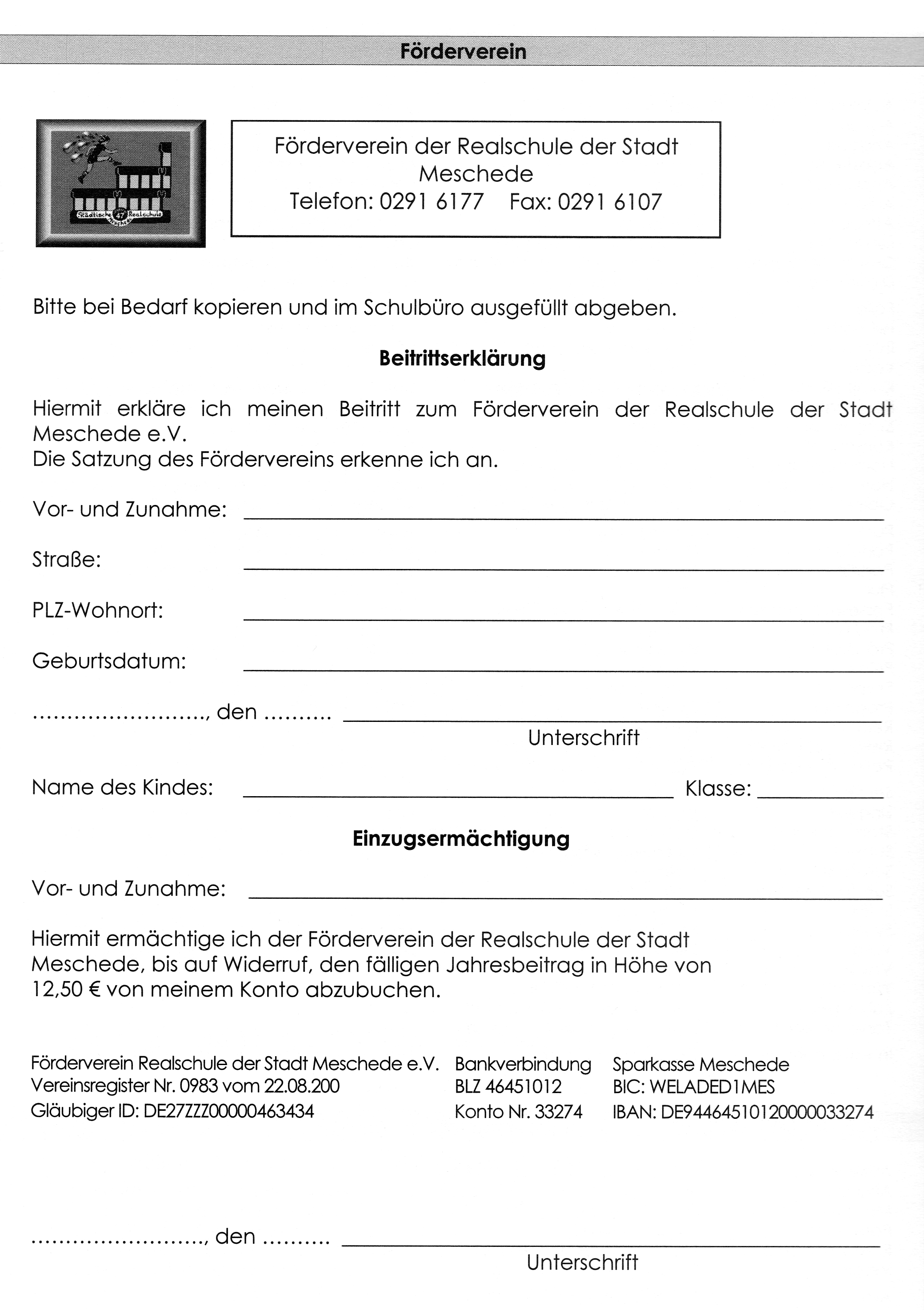 Formulare und Anträge – Realschule der Stadt Meschede